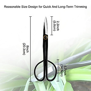 Qnbes Satsuki Bonsai Scissors 205mm, Professional Japanese Bonsai Garden Tools, Gardening Pruning Shears for Bonsai Trimming and Arranging Flowers