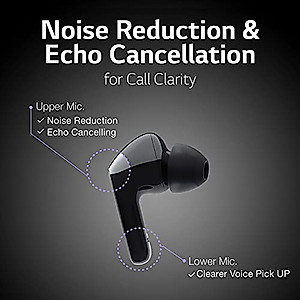 LG TONE Free HBS-FN6 Bluetooth Wireless Stereo Earbuds - Black (Renewed)