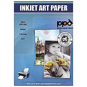 PPD Inkjet Canvas 100% Real Printable Cotton 13x19" 340gsm 125lbs x 10 Sheets PPD-85-10