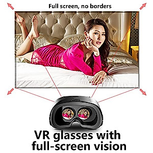 VR Headset Compatible for iPhone and Android Phone, Virtual Reality Glasses with Blu-ray Eye Protected Light & Small, Watch Movies, Video & Play Game, Support 4.7-7.0” Smartphone