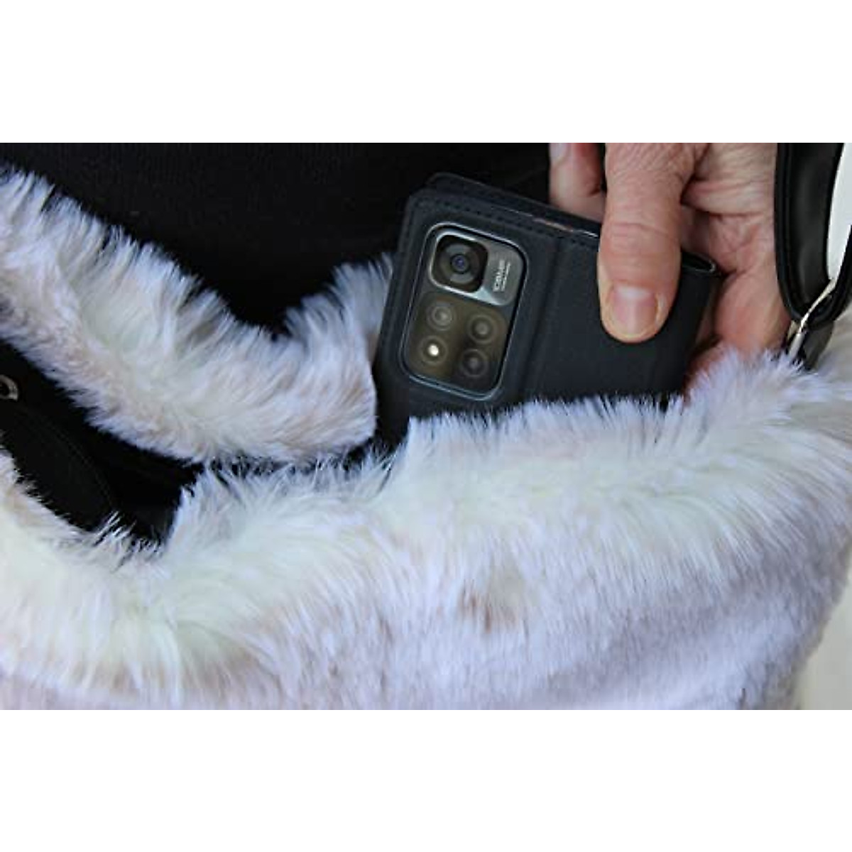 LONI Womens Faux Fur Hobo Crossbody Shoulder Bag Animal Print Handbag