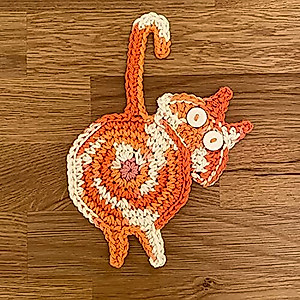 Graceice 3PCS Cat Coaster Woven Creative Cute Insulation Coffee and Tea Desktop Gifts