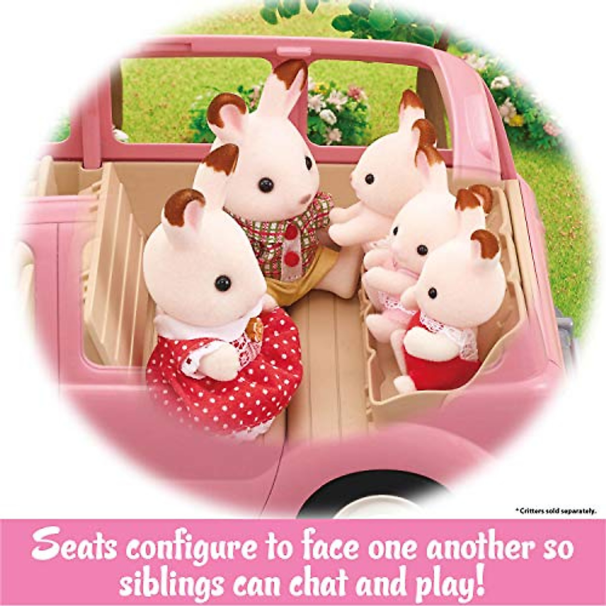 Calico Critters Family Picnic Van for Dolls - Toy Vehicle Seats up to 10 Collectible Figures!