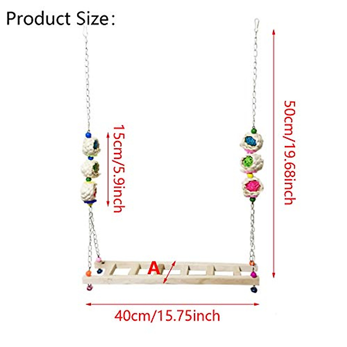Vehomy Chicken Swing Chicken Perch Chicken Wood Ladder Stand Chicken Toy for Hens Handmade Chicken Coop Swing Toys for Chicks Rooster Hens