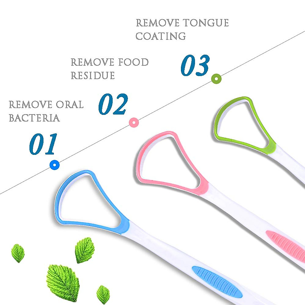 [Soft Silicon] 3PCS Tongue Scraper Cleaner, Oral Scrapers, Premium Sweeper Sets, Bad Breath Cure Tools, Effective Kits