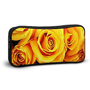 Yellow Rose Pencil Case Pencil Pouch Coin Pouch Cosmetic Bag Office Stationery Organizer