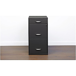 Hirsh Industries Space Solutions 18 inch 3 Drawer Metal File Cabinet with Pencil Drawer Charcoal