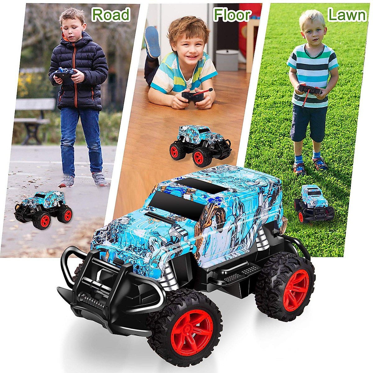 NARRIO Remote Control Car Toys for 3 4 5 6 7 Year Old Boys Gifts, RC Cars for Kids 3-5 Monster Trucks for Boys Age 4-7, Christmas Birthday Gifts for 3-8 Year Old Boy Girls Toddler Toys Age 3-7 Years
