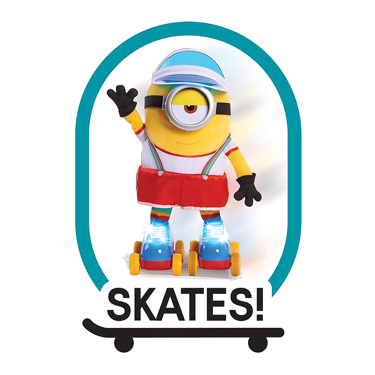Illumination's Minions: The Rise of Gru Roller Skate Stuart Lights and Sounds Interactive Feature Plush, Kids Toys for Ages 3 Up by Just Play