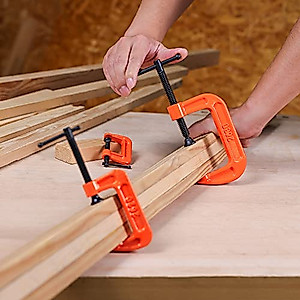 PONY Malleable Iron C-Clamp Set, 3-Piece, (1", 2", 3") Orange