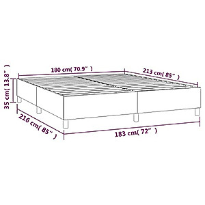 vidaXL Box Spring Bed Frame Home Indoor Bed Accessory Bedroom Upholstered Double Bed Base Furniture Dark Gray 72"x83.9" California King Velvet