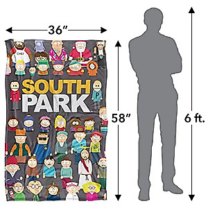 South Park Full Cast Silky Touch Super Soft Throw Blanket 36" x 58", Multi