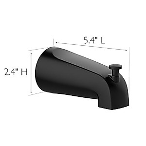 Design House 595611 Tub Pull-Up Diverter Spout for Bathroom, Matte Black