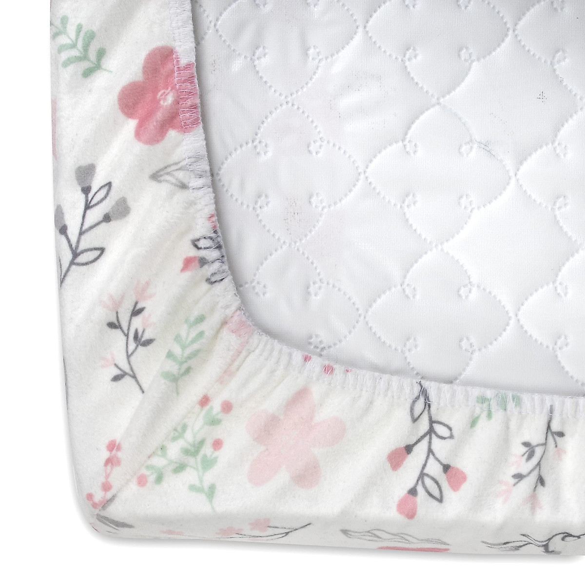 Fisher Price Changing Pad Cover Woodland Theme, Woodland Wonders Collection Waterproof Nursery Changing Pad Cover for Girls