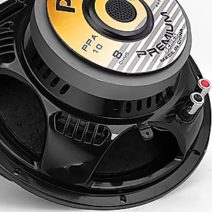 Pyle 10 Inch Car Midbass Woofer - 600 Watt High Powered Car Audio Sound Component Speaker System w/High-Temperature Kapton Voice Coil, 50Hz-5kHz Frequency, 89.2 dB, 8 Ohm, 50oz Magnet PPA10 Black