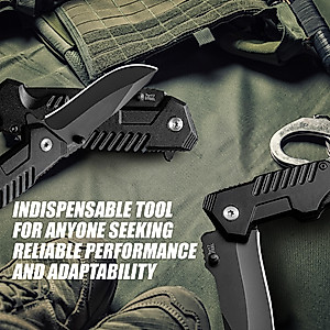 AOSILEY Pocket Folding Knife set with Hunting Stainless Steel Serrated Clip Point Lock Blade Knives and Lightweight Lockback Multi-Tool for Camping, Outdoor, Hunting，Survival and EDC