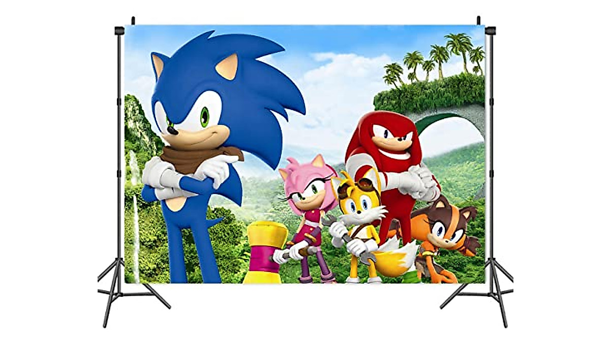 Sonic Hedgehog Baby Shower Backdrop - 5x3ft Vinyl Photo Background