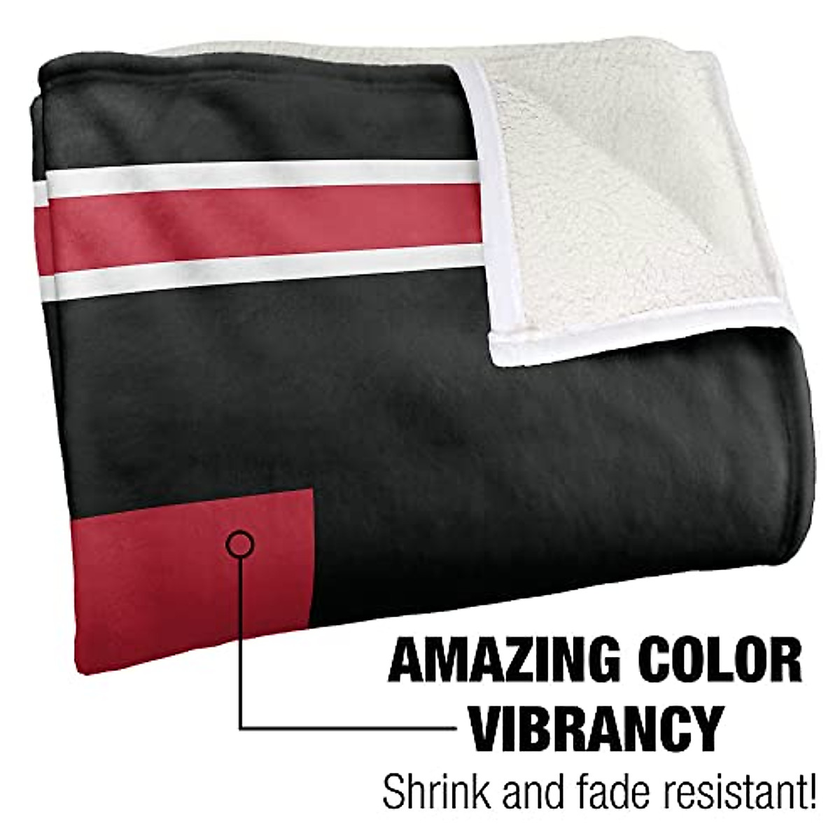 University of Utah Blanket, 50"x60" Primary Logo Stripes Silky Touch Sherpa Back Super Soft Throw Blanket