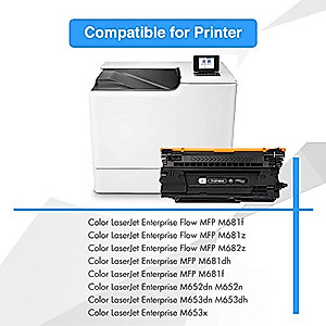 TRUE IMAGE Compatible Toner Cartridge Replacement for HP 655A CF450A CF451A CF452A CF453A Enterprise M652n M652 M653dn M653x M653 MFP M681dh M682z Printer (Black Cyan Yellow Magenta, 4-Pack)