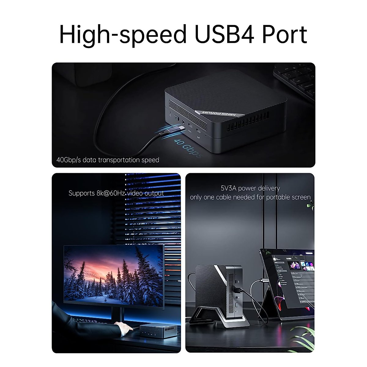 MINISFORUM UM690 Slim Mini PC,AMD Ryzen 9 6900HX Mini Desktop Computer AMD Radeon 680M 32GB DDR5 1TB PCIe4.0 SSD, Support 8K@60Hz HDMI 2.1/DP1.4/USB4 Output,4xUSB 3.2 Type A,Wifi6E&BT5.3