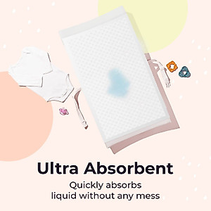 Peekapoo X-Large (30"x18") Disposable Changing Pads for Baby – Portable Changing Pad Liners for Mess Free Travel, Ultra Absorbent, Waterproof and Super Soft, 50 Count