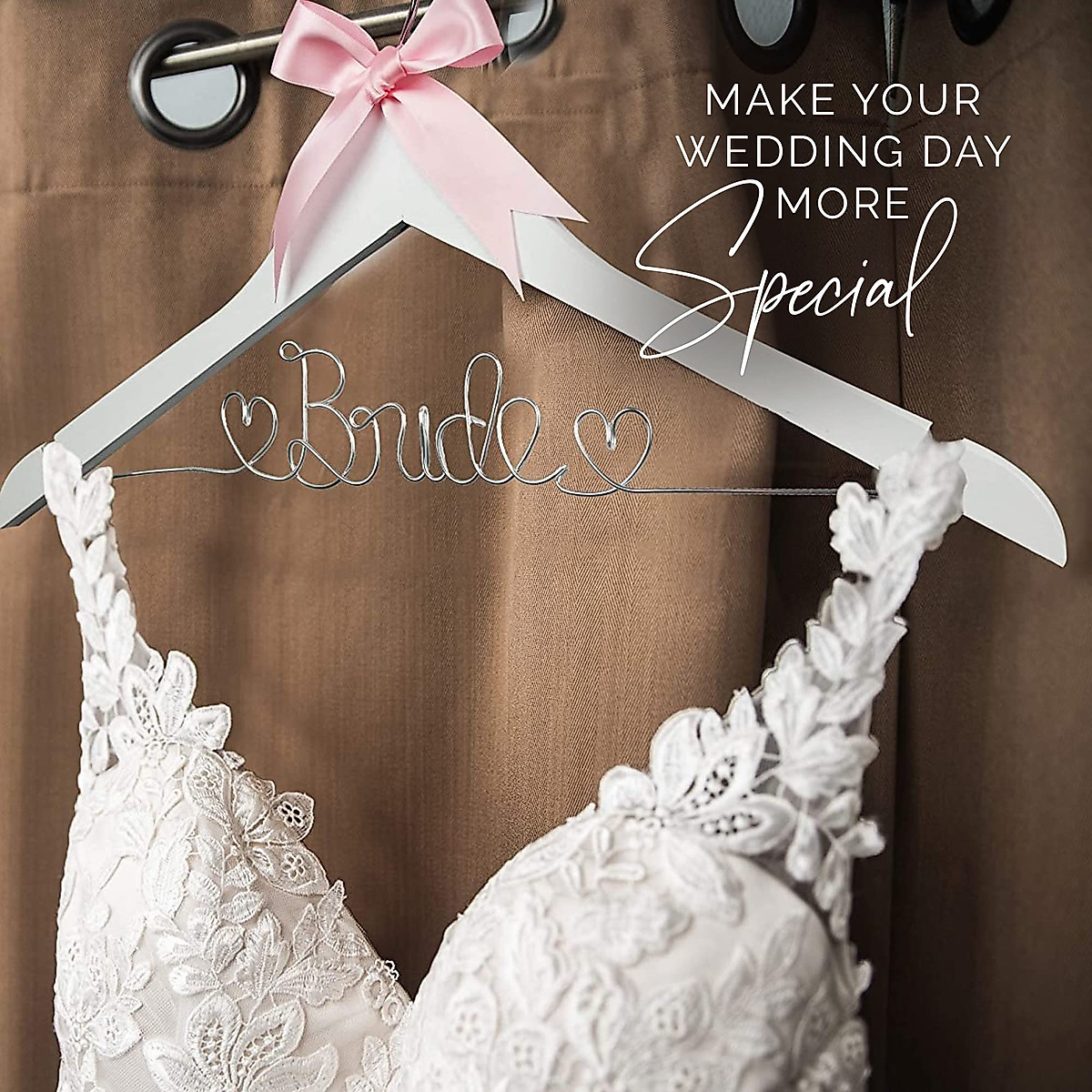 Bride to Be Wedding Dress Hanger, Bride Hanger for Wedding Dress, Wooden Wedding Hanger, Bridal Hanger, Bridal Hangers for Wedding Dress, Gown or Bridal Shower! (White Wood)