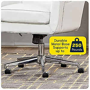 Serta Style Ashland Home Office Chair, Clean White Bonded Leather