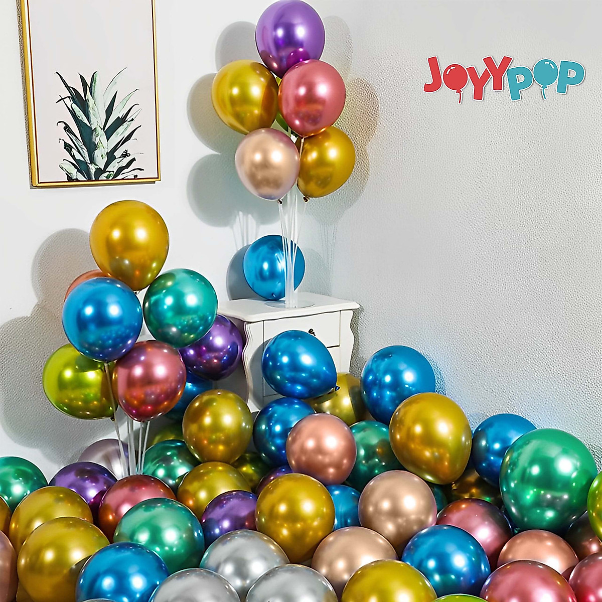 JOYYPOP Metallic Gold Balloons 100 Pcs 12 inch Chrome Gold Latex Balloons for Graduation Birthday Wedding Baby Shower Decorations