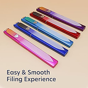 Glass Files for Nails, Luxurious Valentine Gift - Manicure Glass Fingernail Files with Cases. Trim, Shape, and Smooth with Authentic Czech Glass - 5-Piece Bona Fide Beauty Premium Czech Glass Files