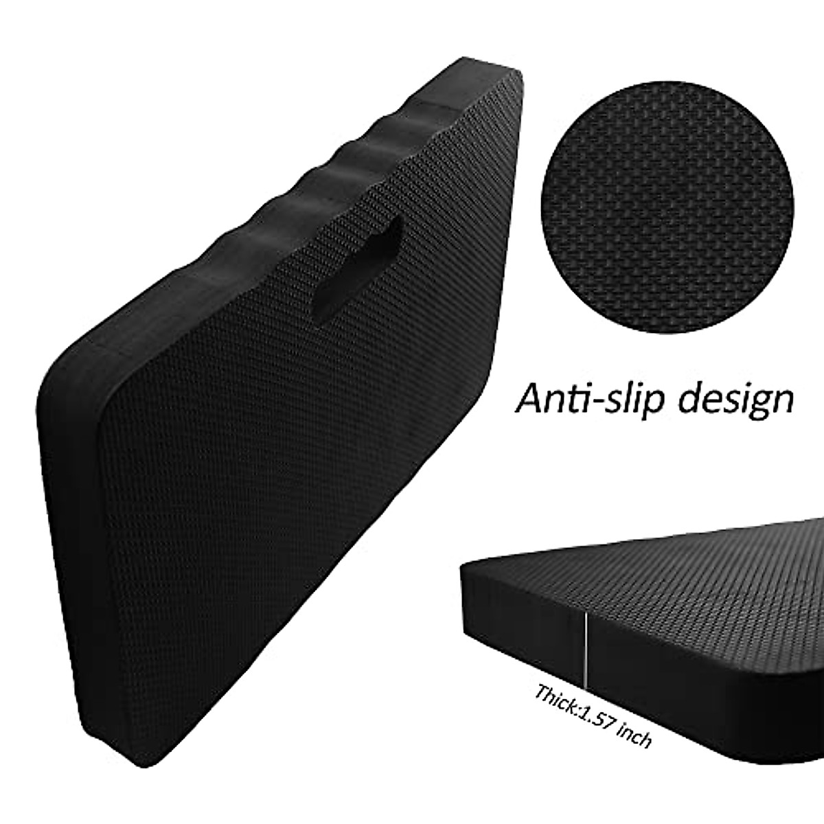 AebDerp 2pcs Premium Thick Kneeling Pad，Knee Pads for Gardening 18x11 Inch Gardening Tools Outdoor Cushions,Gardening Gifts for Women&Baby Bath Essentials (EVA-Soft, Black)