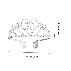 Mikinona 1pc Jewel Headbands for Women Bridal Headpieces for Wedding Rhinestone Belts for Women 60th Birthday Headpiece Headbands Crystal Diamond 60 Birthday Tiara and Sash Hair Crown Gift