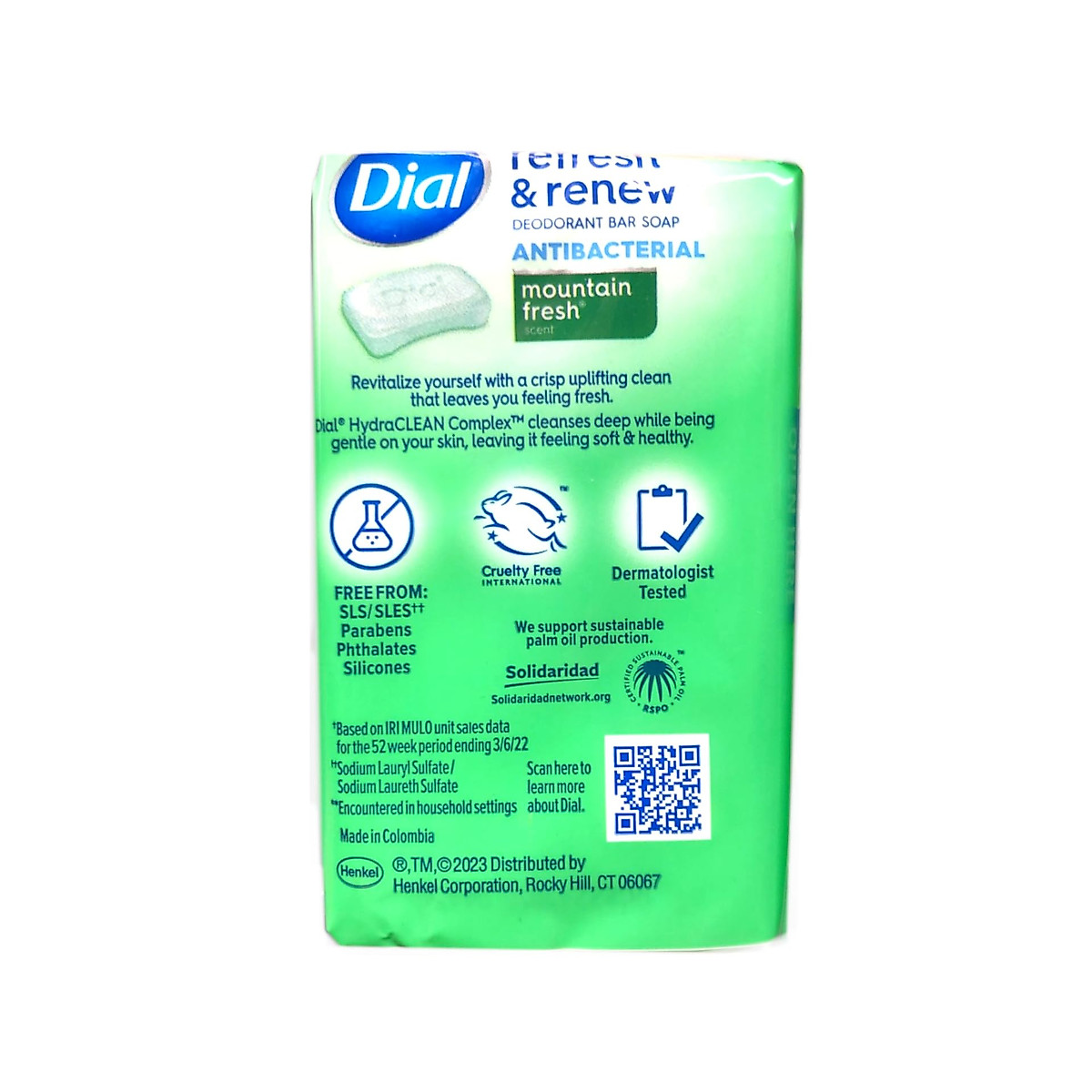Dial Mountain Fresh Antibacterial Deodorant Bar Soap 3, 4 oz Soap Bars (Packs of 4)