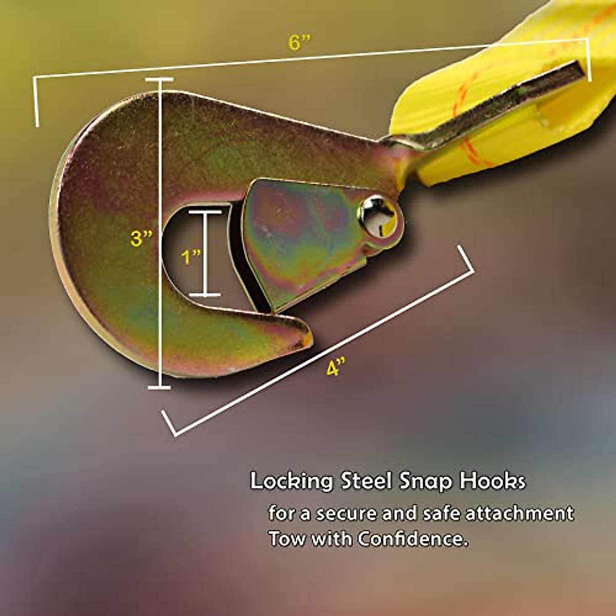 DC Cargo 2 Pack Ratchet Axle Strap Tie Downs (2" Wide x 114" Long) with Adjustable Ring and Slipfree Webbing for Secure Auto Hauling, Heavy-Duty Tow Straps for Car Trailers and Auto Carriers