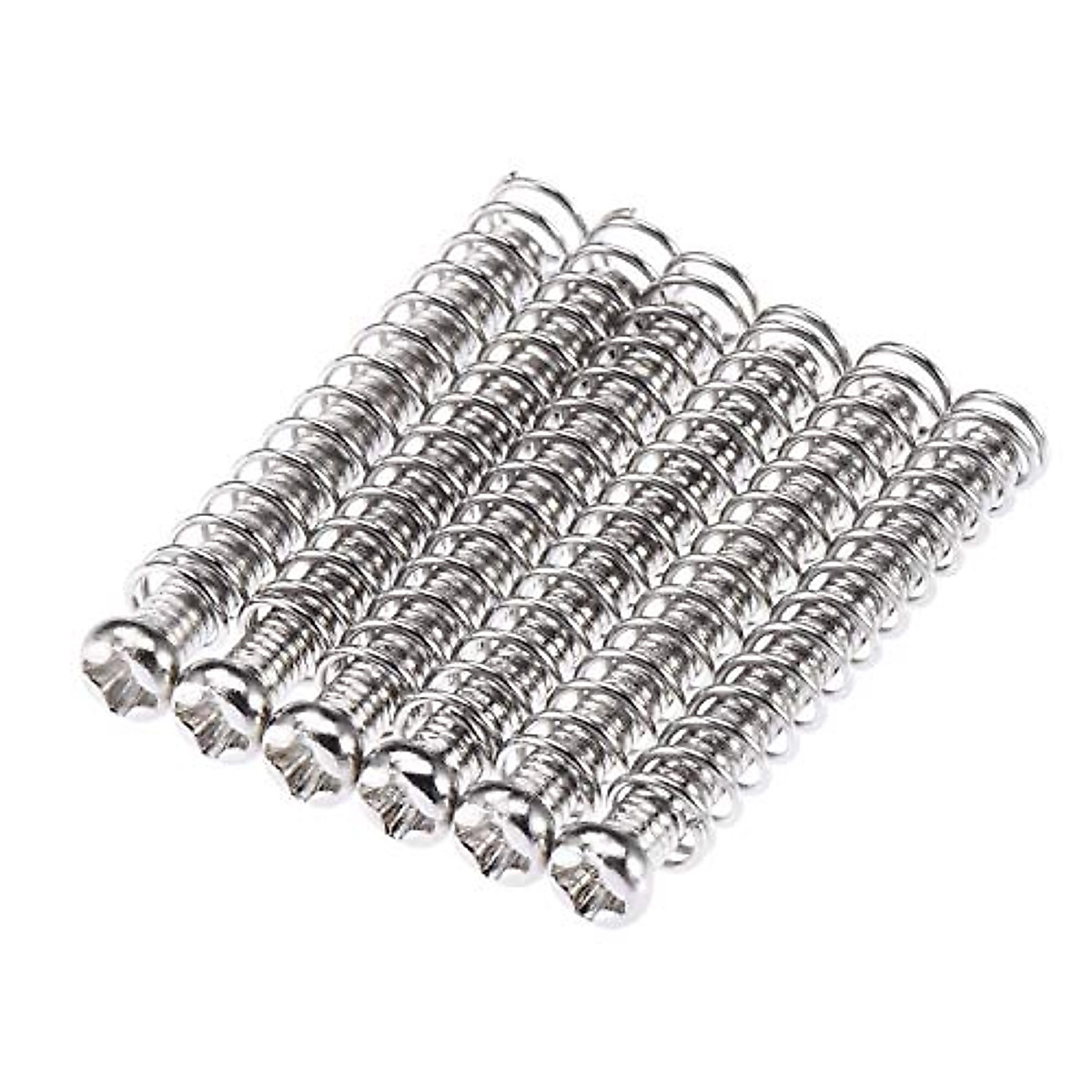 Canomo 254 Pieces Electric Guitar Screw Kit (9 Types) with Springs for Electric Guitar Bridge, Pickup, Pickguard, Tuner, Switch, Neck Plate, Guitar Strap Buttons and A Elbow tweezers, Chrome