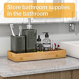 Utensil Organizer Silverware Drawer Organizer-Stackable Bamboo Flatware Caddy Cutlery Holder, Wooden Storage Boxes Tray for Bedroom,Office, Bathroom, Vanity & Garage Tool Organization(15"6"2.5")