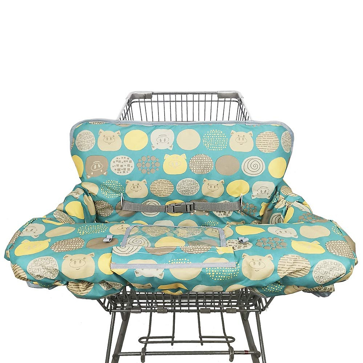 Shopping Cart Covers for Baby Girl boy, Large High Chair Cover with Cell Phone Holder for Toddler boy Girl, Grocery Cart Cover, Padded(Polka Cute)