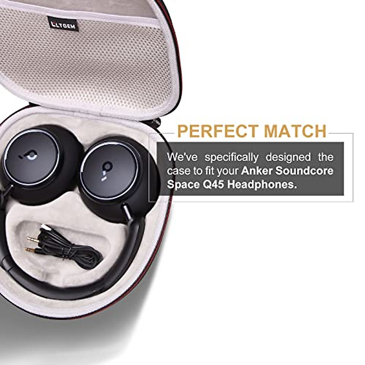 LTGEM Hard Case for Anker Soundcore Space Q45 / Q35 Adaptive Noise Cancelling Headphones - Protective Carrying Storage Bag