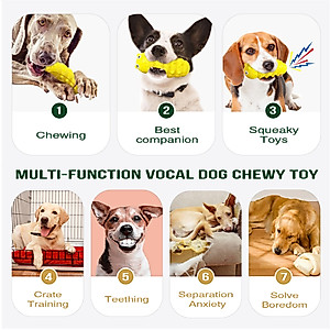 GUIASIPULE Indestructible Dog Toy for Aggressive Chewers, Extremely Tough Dog Toy for Large Breeds, Durable and Tough Latex Toy for Medium/Large Breeds,Gifts for Dogs,Yellow