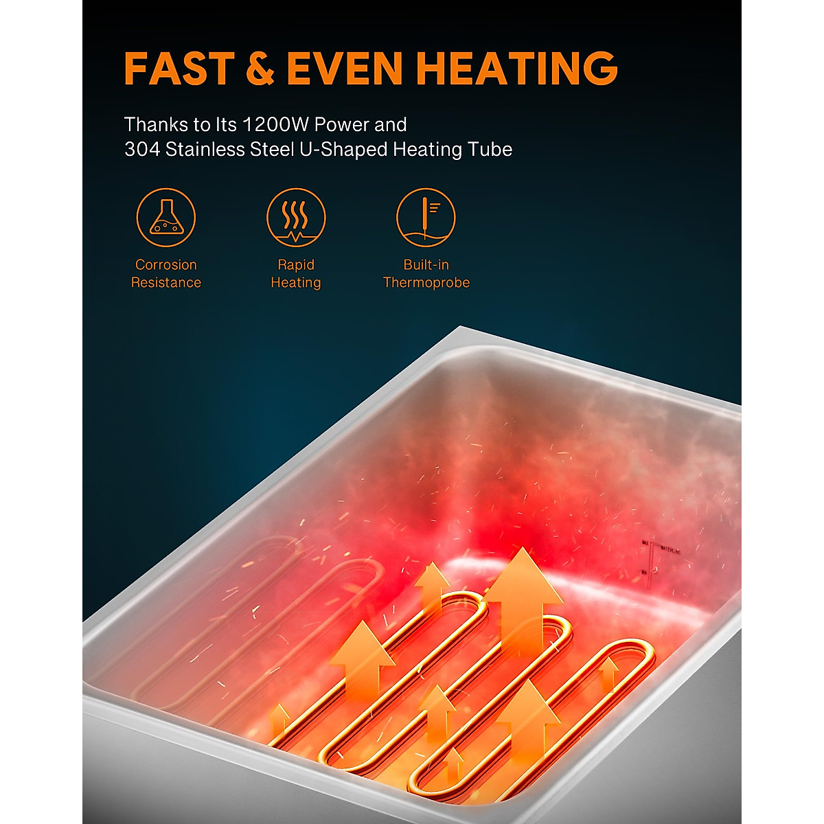 WILPREP Commercial Food Warmer, 12 x 20 Full Size Electric Countertop Food Warmer with 1200W Power, Stainless Steel Bain Marie Buffer Server for Parties Buffets Restaurants