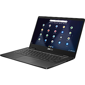 asus Chromebook Thin Light Laptop, 14'' HD Nano-Edge Display, Intel Celeron N3350 (Upto 2.4GHz), 4GB RAM, 96GB Storage (32GB eMMC +64GB SD),Webcam, WiFi, Long Hour Battery, Chrome OS+HubxcelAccessory