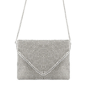 Naimo Bling Crystal Rhinestone Crossbody Bag Diamond Evening Clutch Envelope Handbag Cell Phone Purse for Party Prom