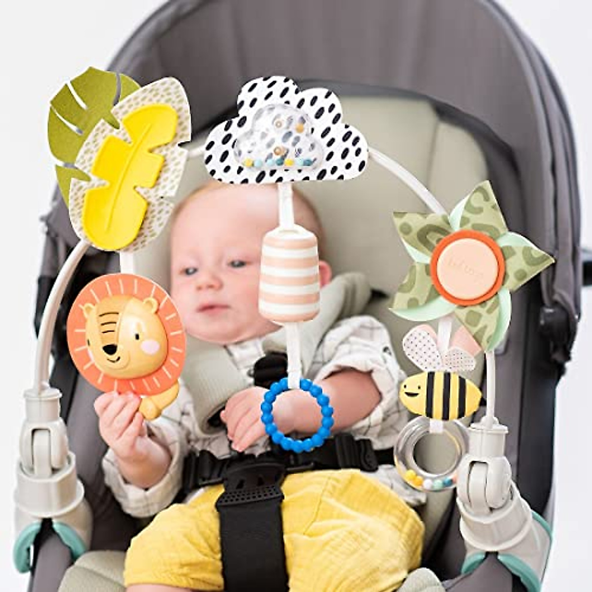 Taf Toys Savannah Adventures Arch. Ideal for Infant and Toddlers, Fits Stroller, Pram and Car Seat, Activity Arch with Fascinating Toys, Stimulates Baby’s Senses and Motor Skills Development