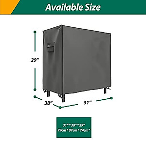 Patio Watcher 4 Feet Log Rack Cover, Heavy Duty Waterproof Patio Firewood Rack Cover, 48"x24"x42", Grey