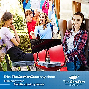 TheComfortZone Seat Cushion for Office Chair Memory Foam Coccyx Cushion Butt Pillow for Sciatica Tailbone & Back Pain Relief Long Sitting Office Desk Gaming Chair Car Seat Cushion Driving-Grey