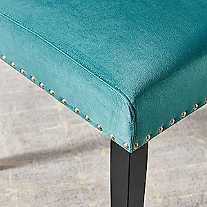 Modway Parcel Performance Velvet Dining Side Chairs - Set of 2, Teal