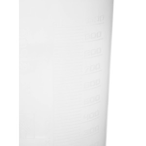 EISCO Plastic Beaker, 1000ml - Polypropylene Plastic - Raised Graduations, Tapered Spout - Euro Design