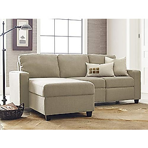 Serta Palisades Reclining Sectional with Left Storage Chaise - Beige