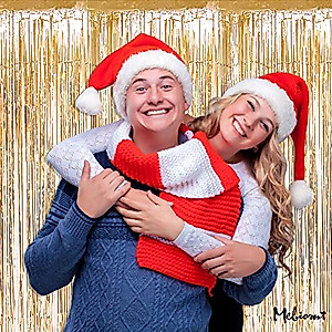 4 Pack Champagne Gold Fringe Curtain Backdrop, 3.2Ft x 8.2Ft Metallic Tinsel Foil Fringe Streamers Curtains Background for Photo Booth Birthday Baby Shower Party Thanksgiving Christmas Decorations