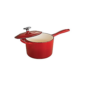 Tramontina Covered Sauce Pan Enameled Cast Iron 2.5-Quart, Gradated Red, 80131/060DS