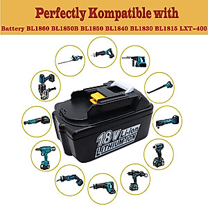 QCZRED 18 Volt 5000mAh BL1850B Battery and DC18RC Charger Replacement for Makita 18V LXT Battery Lithium ion BL1815 BL1830 BL1850 BL1840 BL1850B BL1845 BL1820 BL1860B